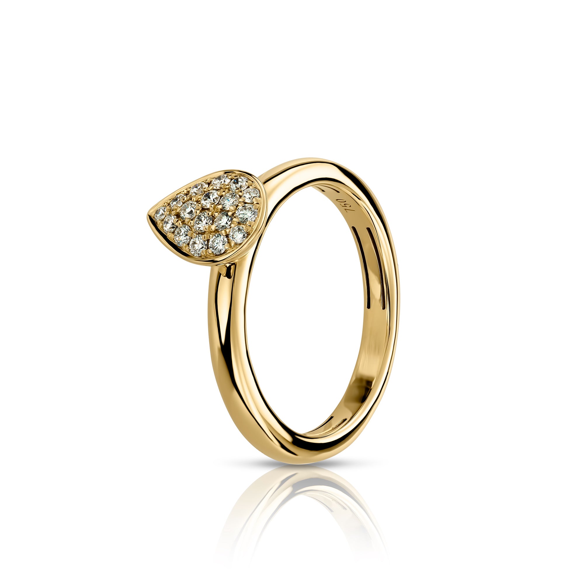 18KT. Gold Pavé Diamond Teardrop Ring – Raphael Fine Jewelry